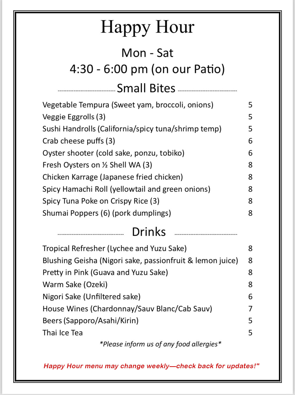 Umé Japanese Bistro | Japanese cuisine, Windsor - Fresh Sushi, Sashimi ...